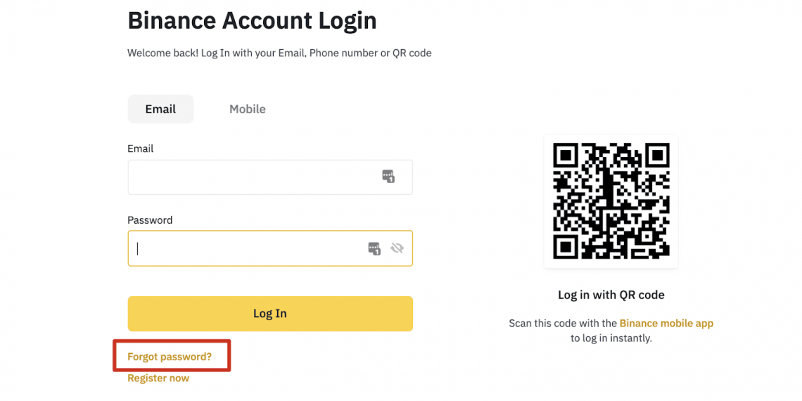 How to reset Binance password on computer and phone?