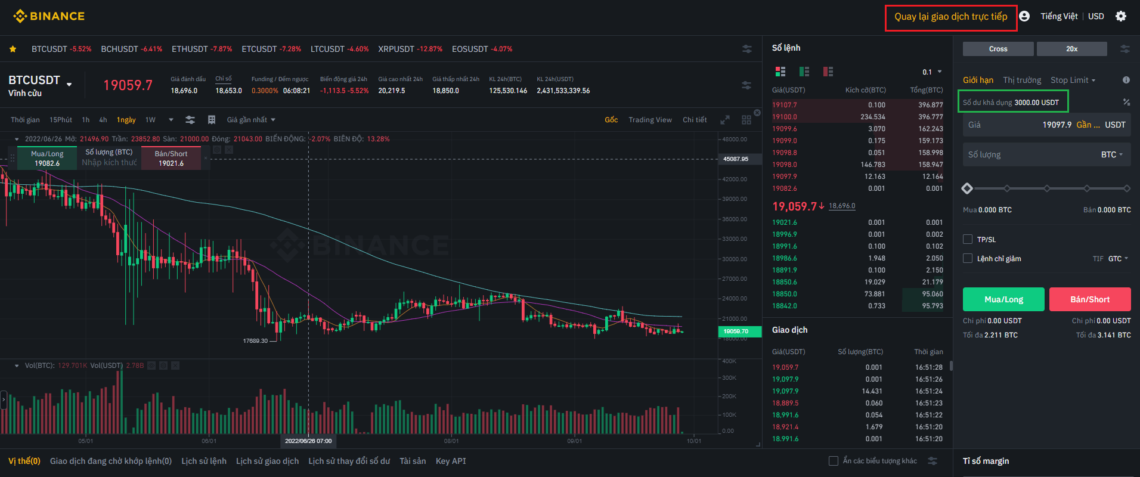 Cách truy cập vào mock trading trên Binance Futures